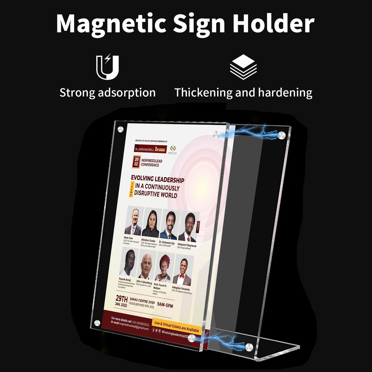 Acrylic Sign Holder Clear Plastics Sign Stand L shape Magnetic ...