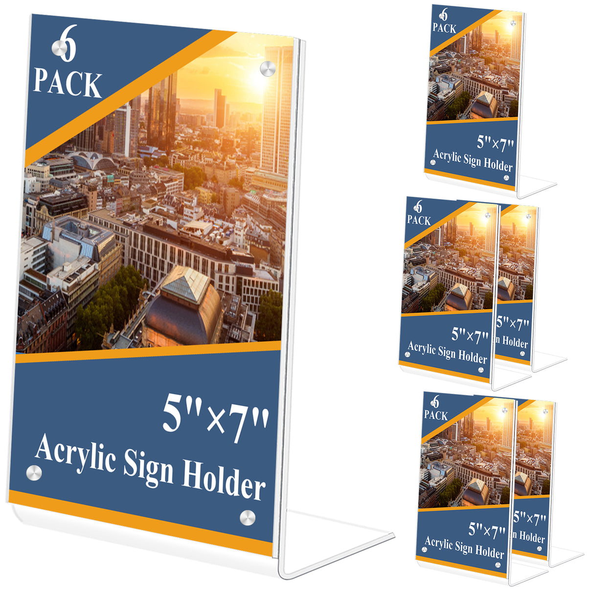 Acrylic Sign Holder Clear Plastics Sign Stand L shape Magnetic ...